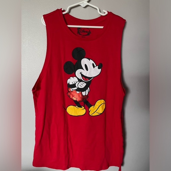 Disney | Tops | Euc Sequin Mickey Muscle Tank | Poshmark